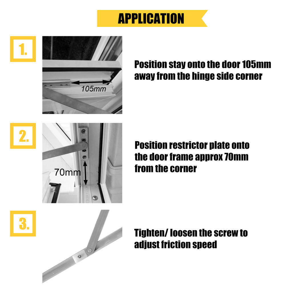 UPVC Door Restrictor Stay. 335mm For uPVC, French, | Home Security ...